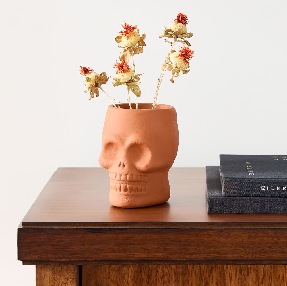 Terracotta Skull Vase | West Elm