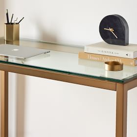 Frame Glass & Metal Desk | West Elm