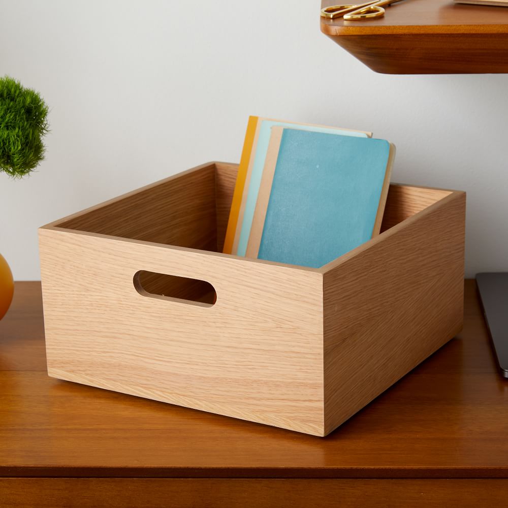 Jasper Wood Stacking Baskets - Oak | West Elm