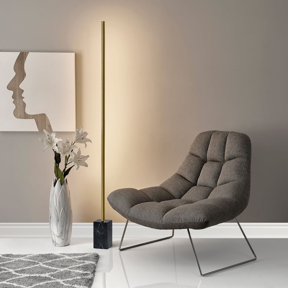 Modern LED Marble Floor Lamp | West Elm