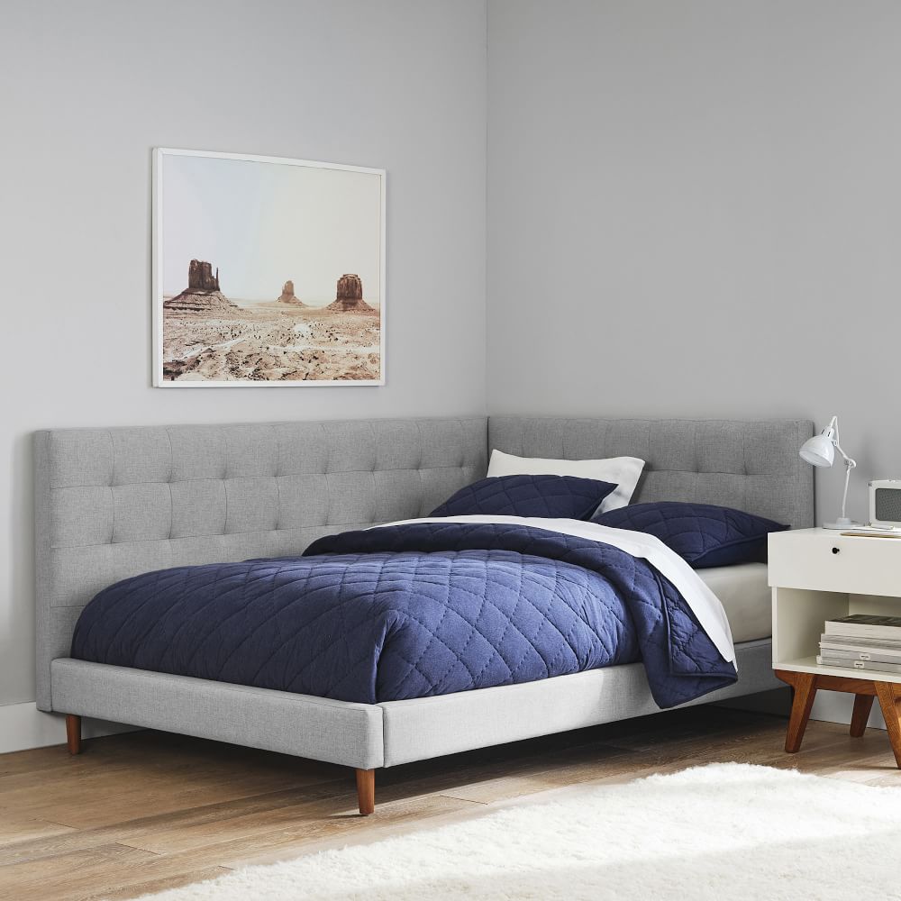 Grid-Tufted Corner Bed | West Elm
