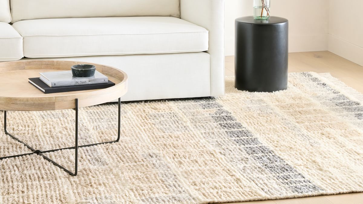 Grid Plaid Shag Rug | West Elm