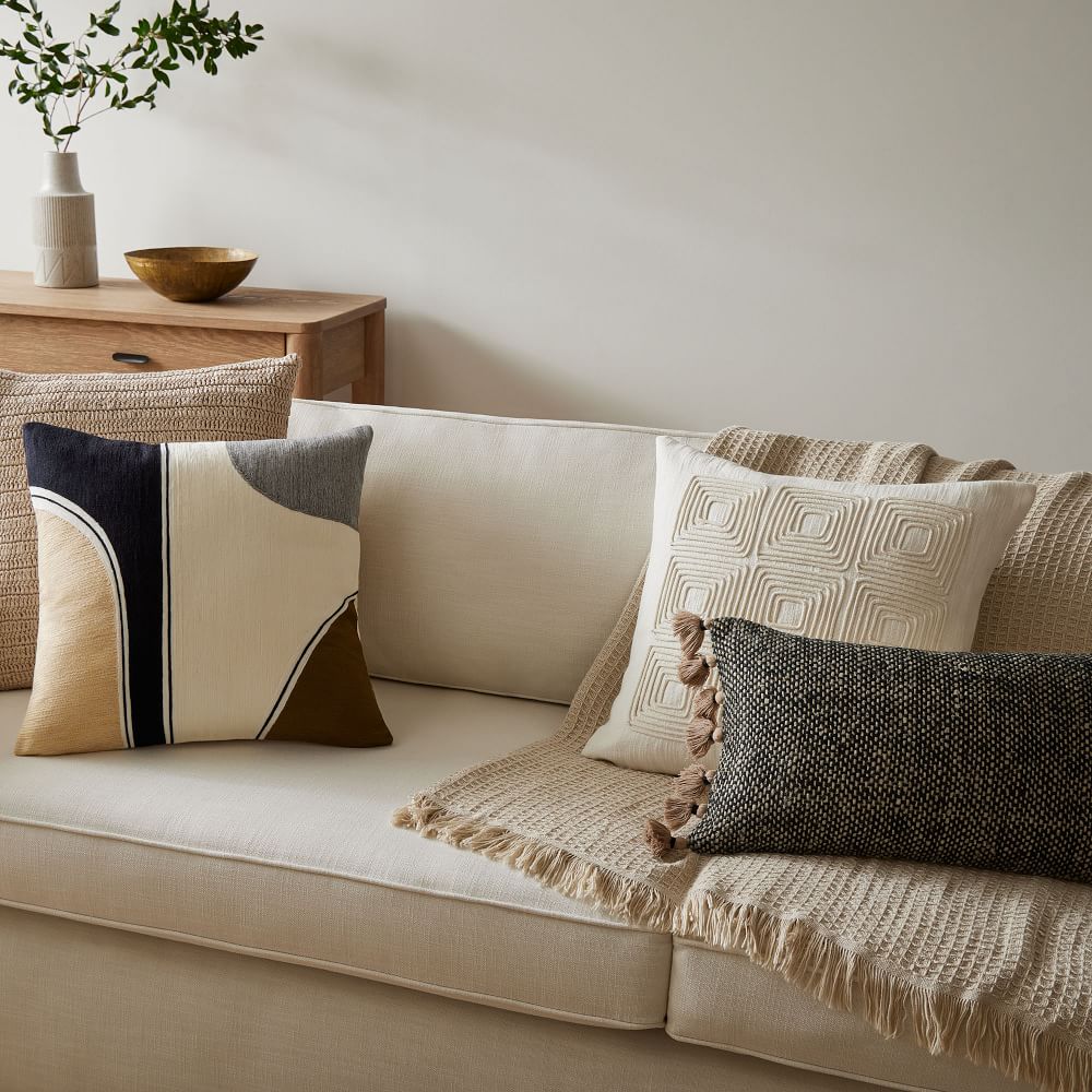 Crewel Outlined Shapes Pillow Cover | West Elm