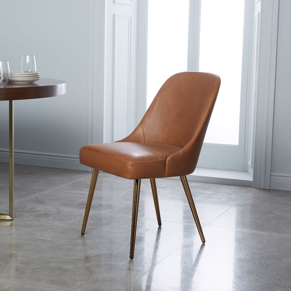 Mid-Century Leather Dining Chair | West Elm