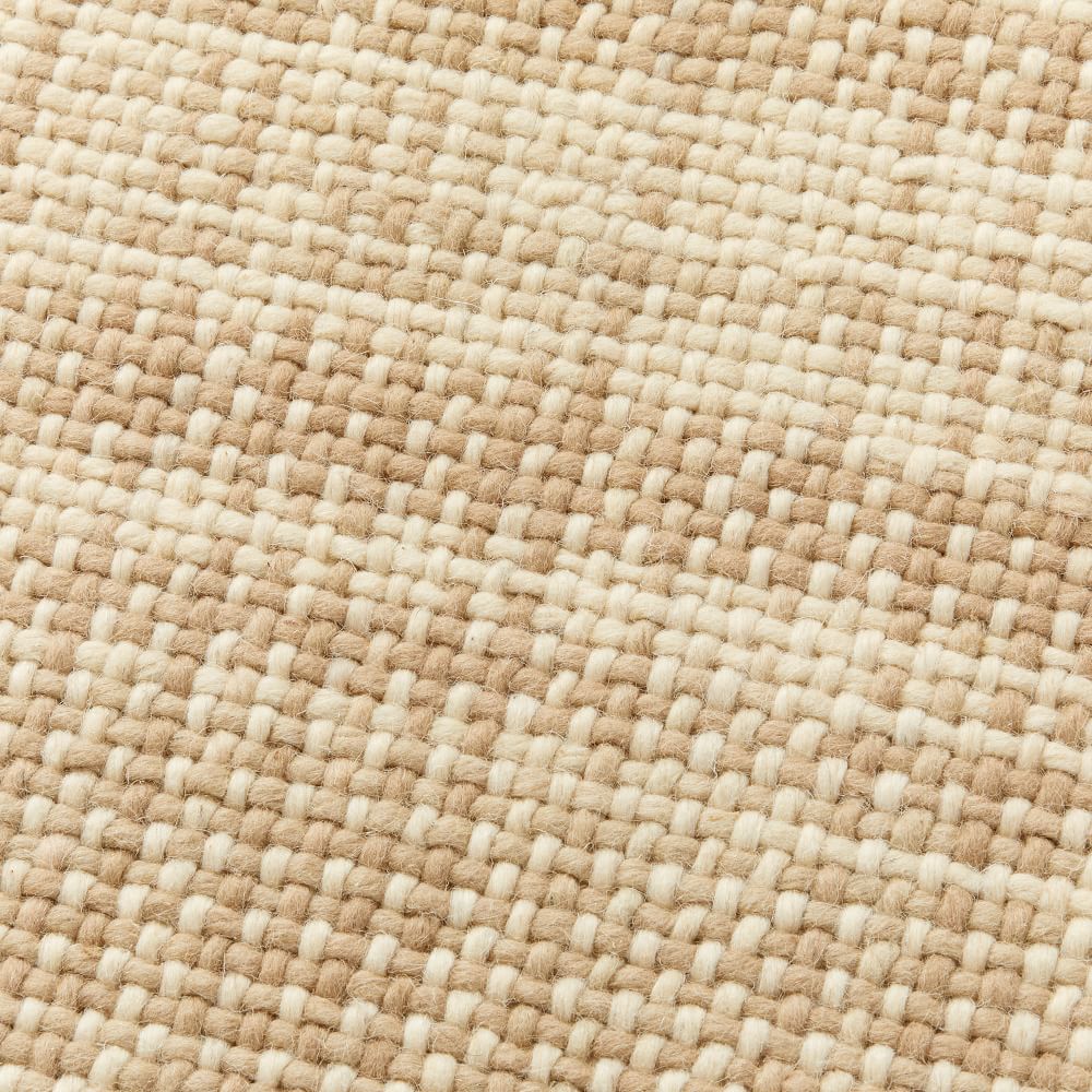 Mid-Century Heathered Basketweave Wool Rug | West Elm