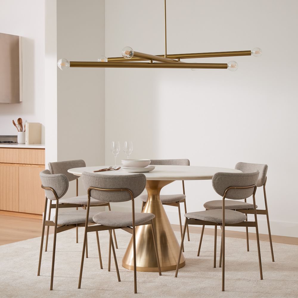 Silhouette Pedestal Marble Round Dining Table (44", 60") | West Elm