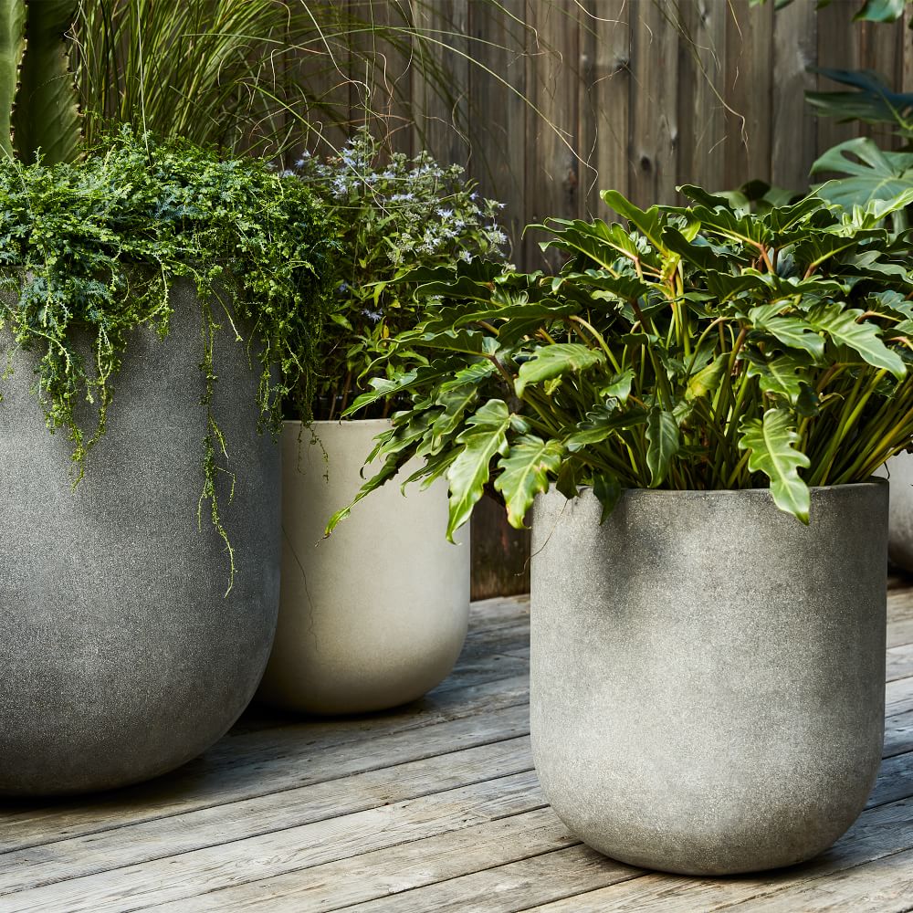 Radius Ficonstone Indoor/Outdoor Planters - Alabaster | West Elm