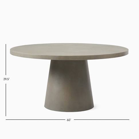 Concrete Outdoor Round Pedestal Dining Table | West Elm