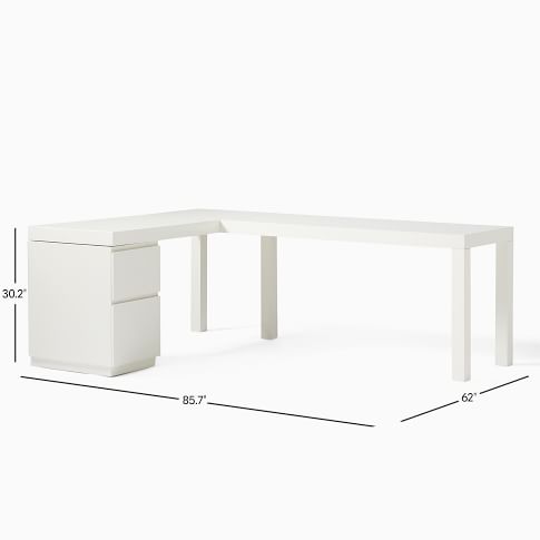 Parsons L-Shaped Desk & File Cabinet Set | West Elm