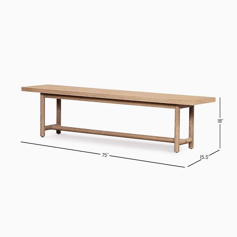 Modern Oak Dining Bench (75") | West Elm