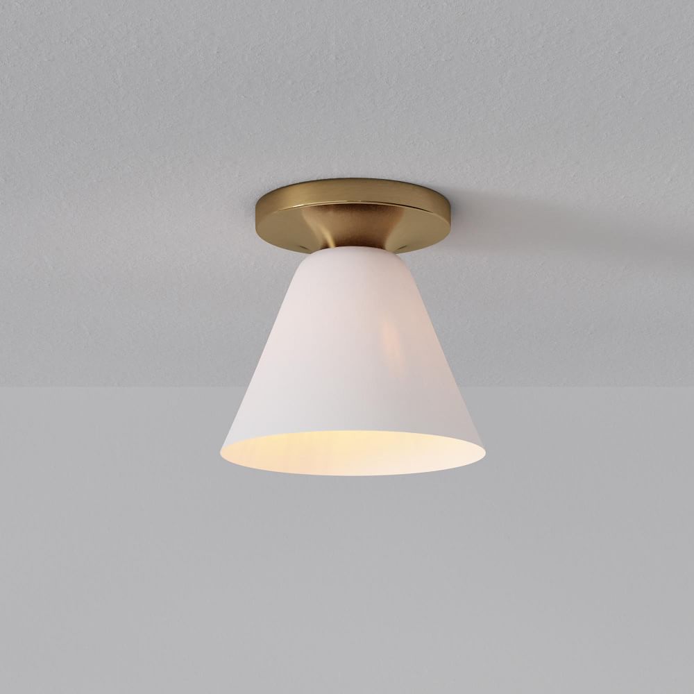 Sculptural Glass Cone Flushmount (8"–14") | West Elm