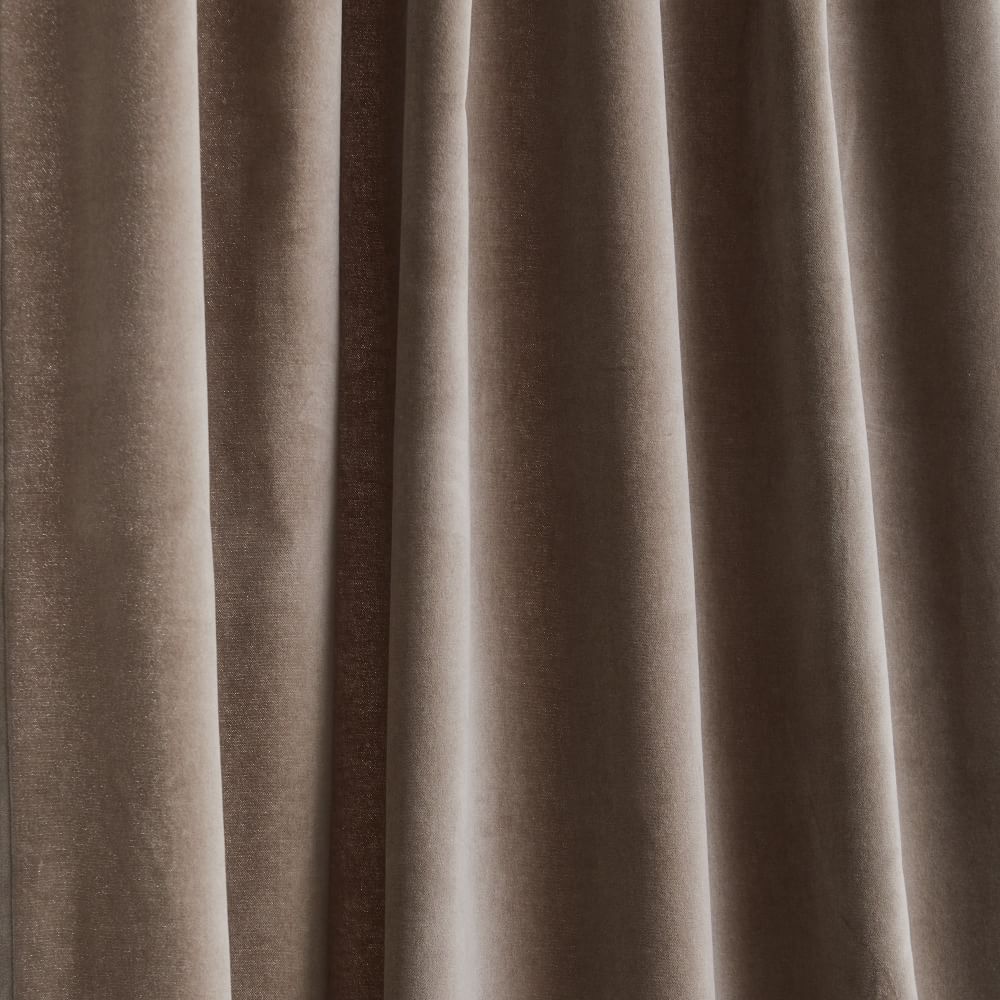 Cotton Velvet Curtain - Mocha | West Elm