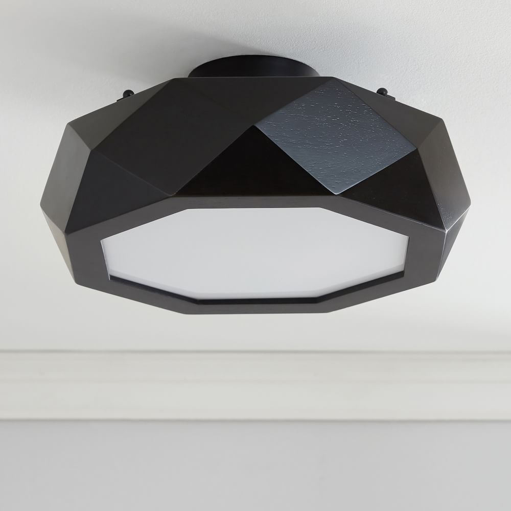 Faceted Wood Flushmount | West Elm