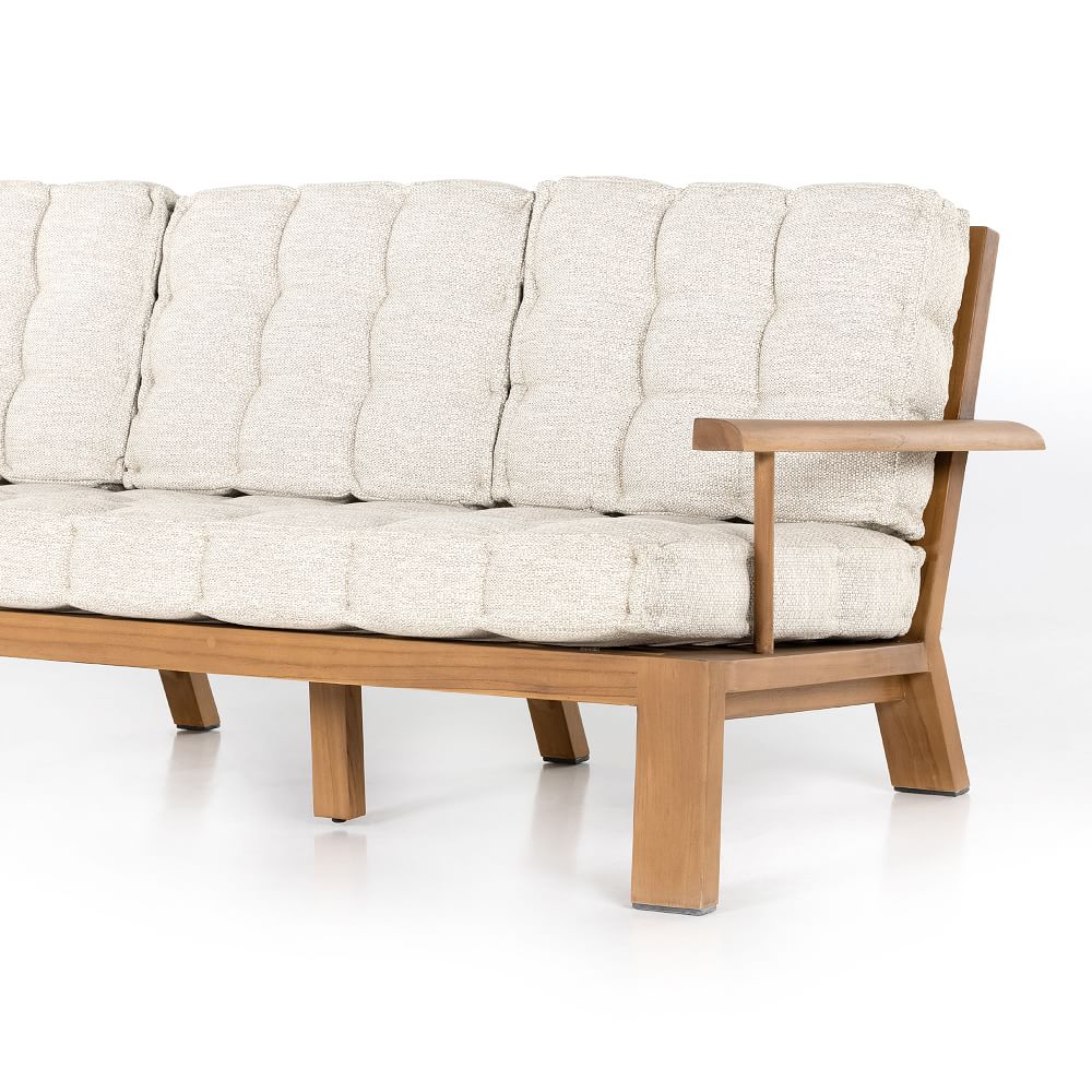 Outdoor Teak Block Leg Sofa | West Elm