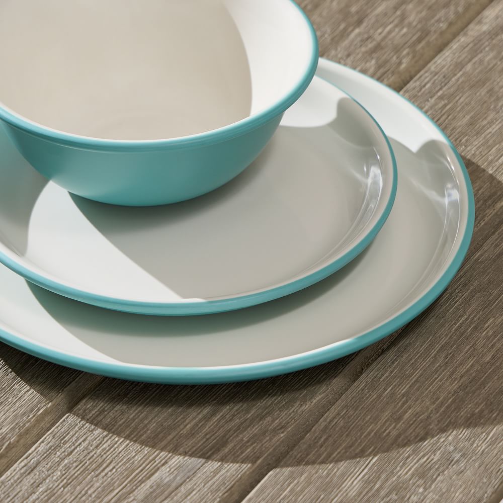Flared Pop-Tone Melamine Dinner Plate Sets | West Elm