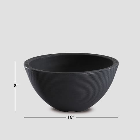 Grooved Plastic Indoor/Outdoor Bowl Planters | West Elm