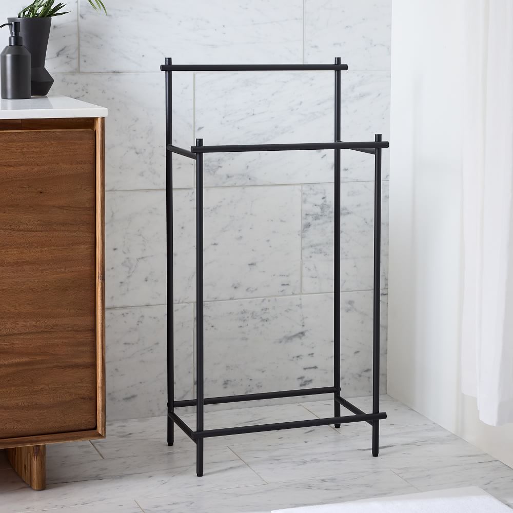 Modern Overhang Freestanding Towel Rack | West Elm