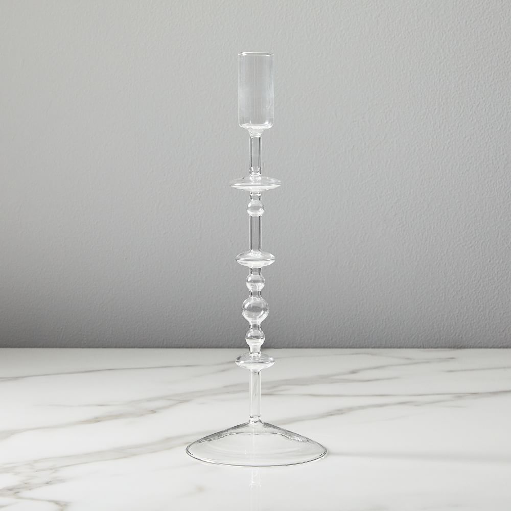 Paradiso Clear Glass Taper Holders | West Elm
