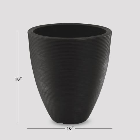 Grooved Plastic Indoor/Outdoor Bowl Planters | West Elm
