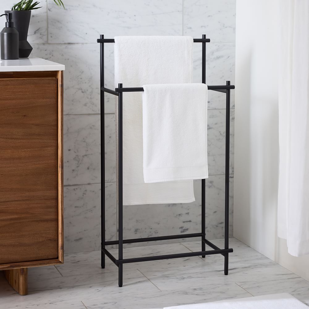 Modern Overhang Freestanding Towel Rack | West Elm
