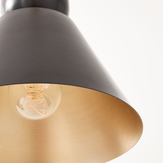 Sculptural Tapered Metal Hardwired Pendant (12"–16") | West Elm