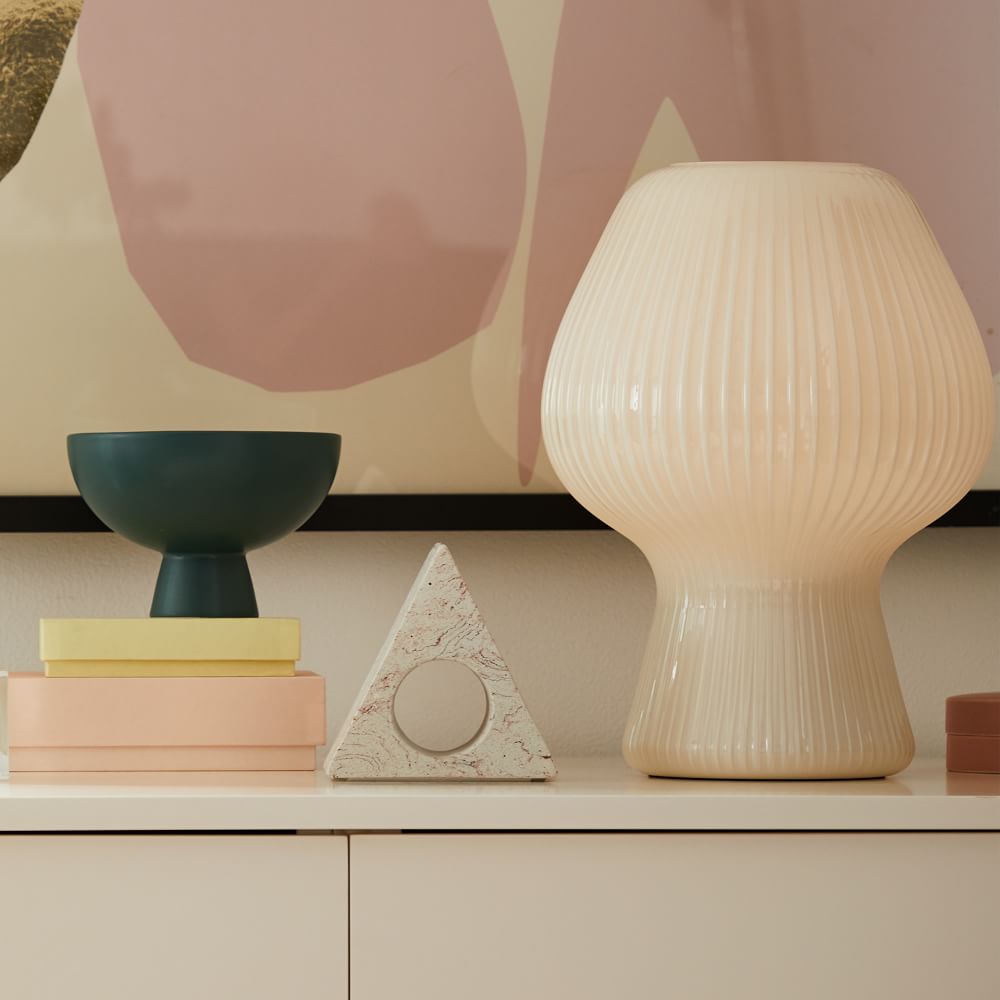 Ribbed Glass Table Lamp (13") | West Elm