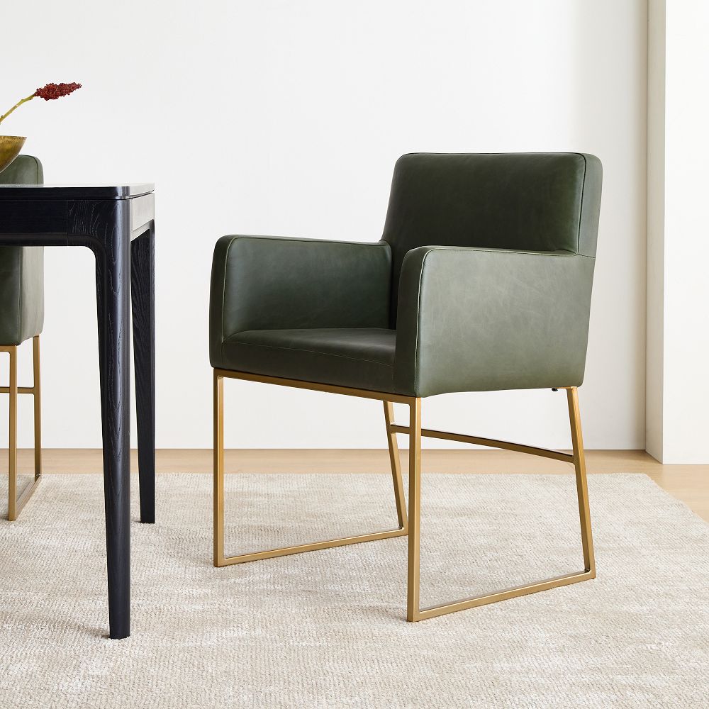 Range Leather Arm Dining Chair | West Elm