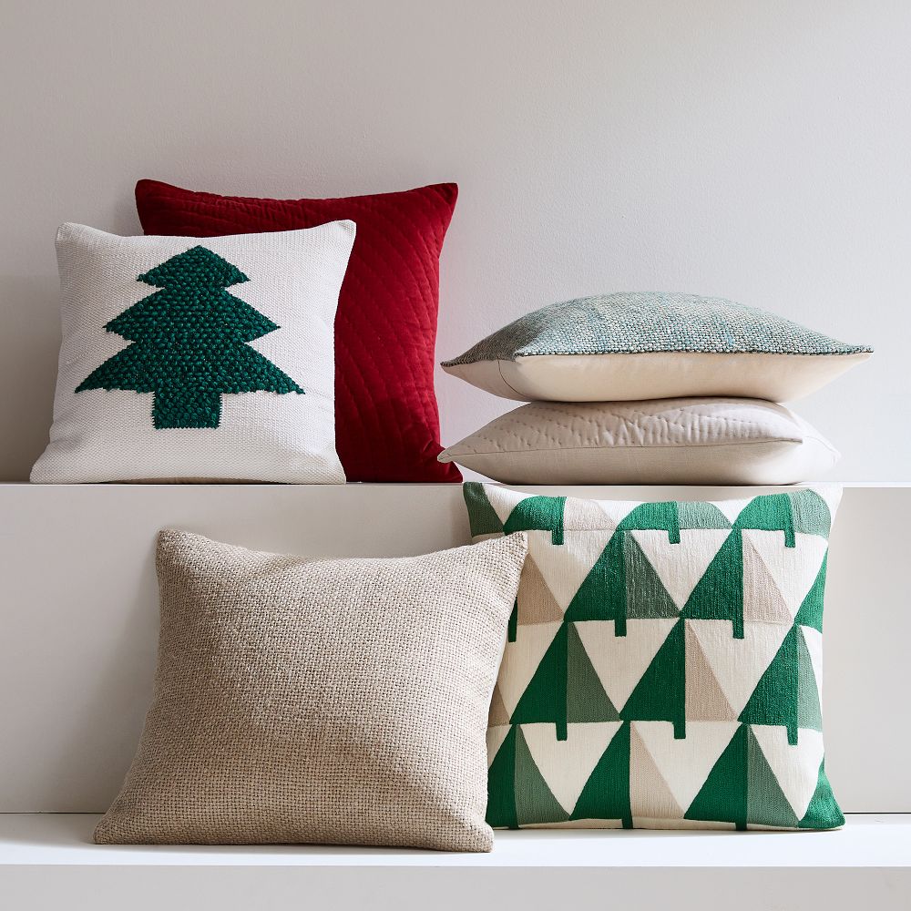 Crewel Colorblock Trees Pillow Cover | West Elm