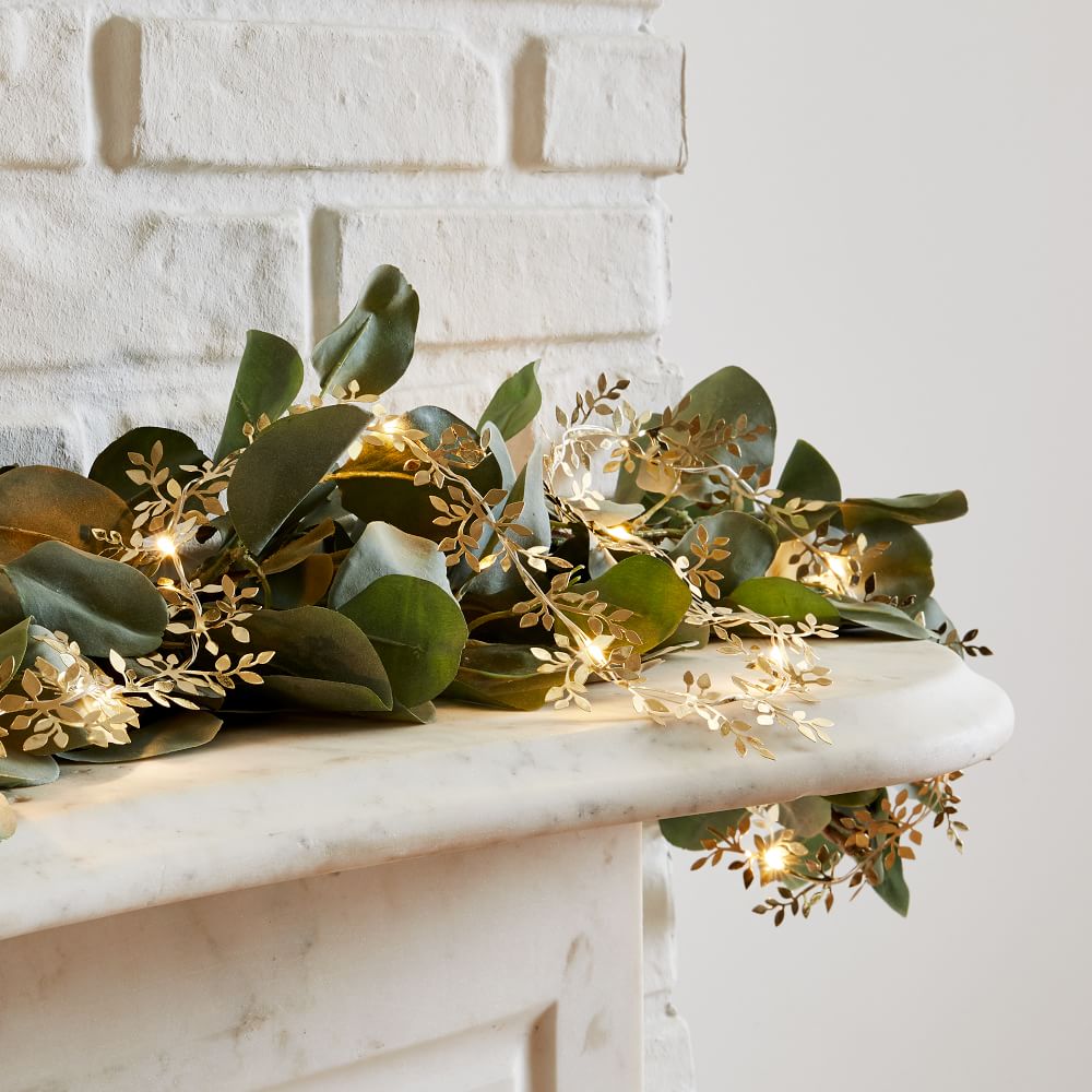 LED Metal Leaf Garland | West Elm