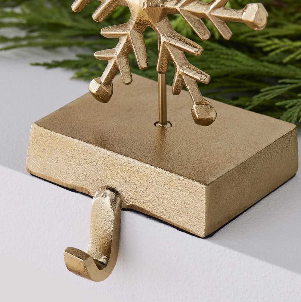 Brass Snowflake Stocking Holder | West Elm