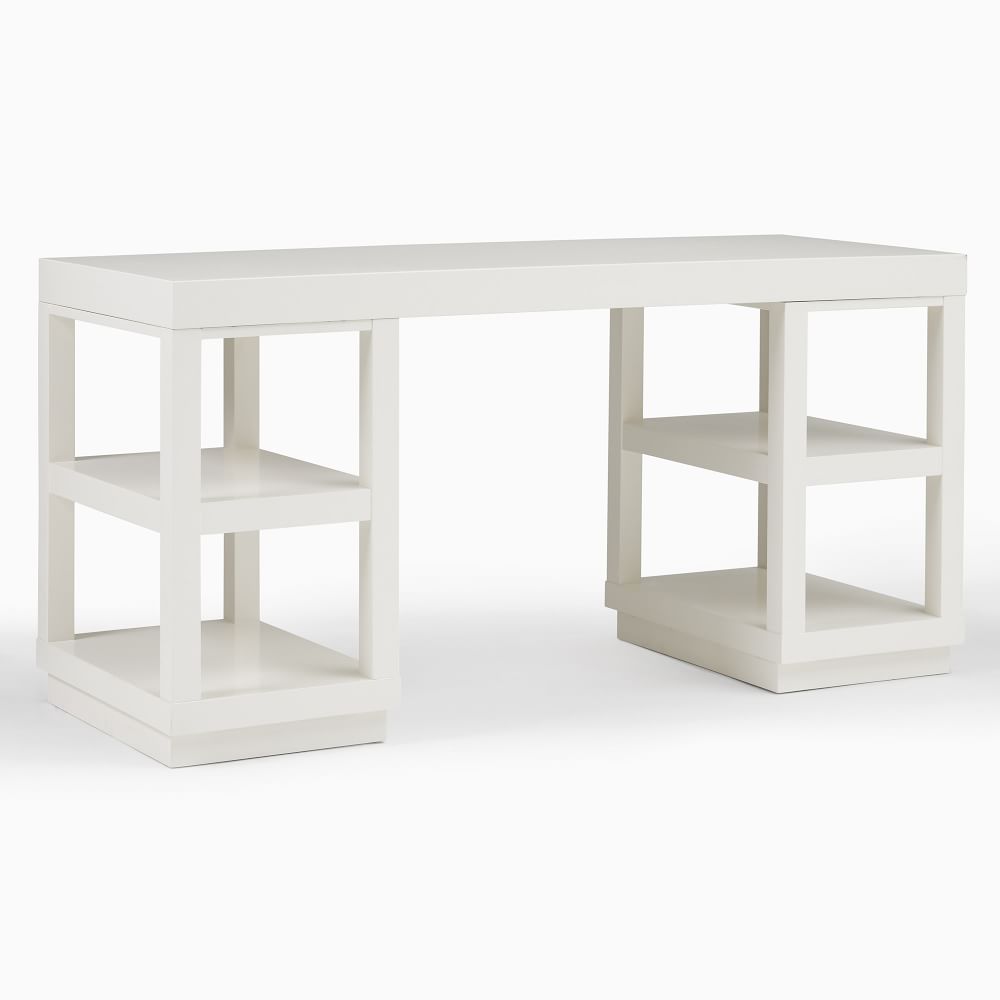 Parsons Open Storage Shelves & Desk Set (62") | West Elm