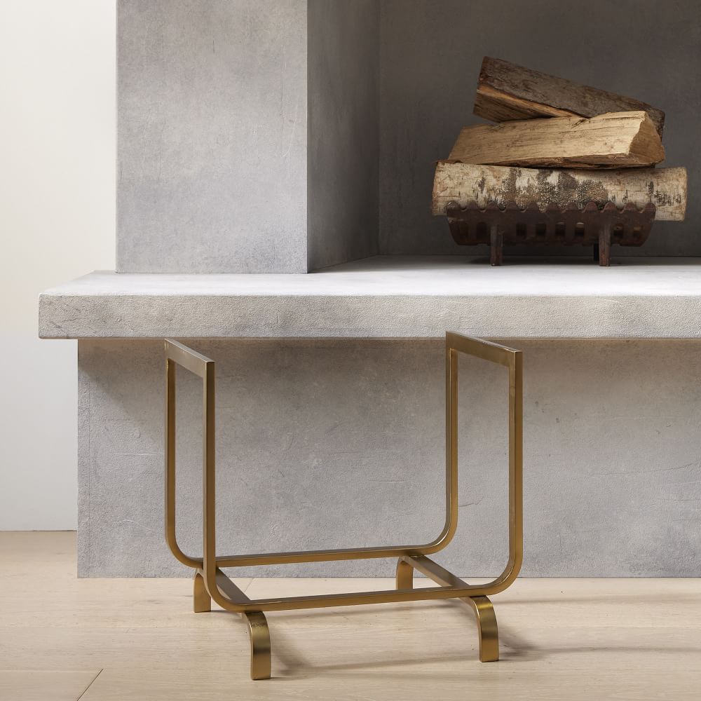 Willow Fireplace Log Holder & Screen Set | West Elm