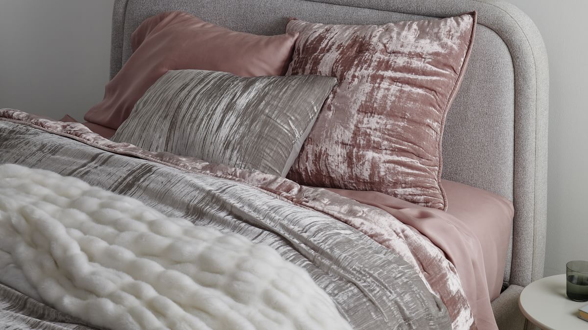Lush Velvet Tack Stitch Quilt & Shams | West Elm