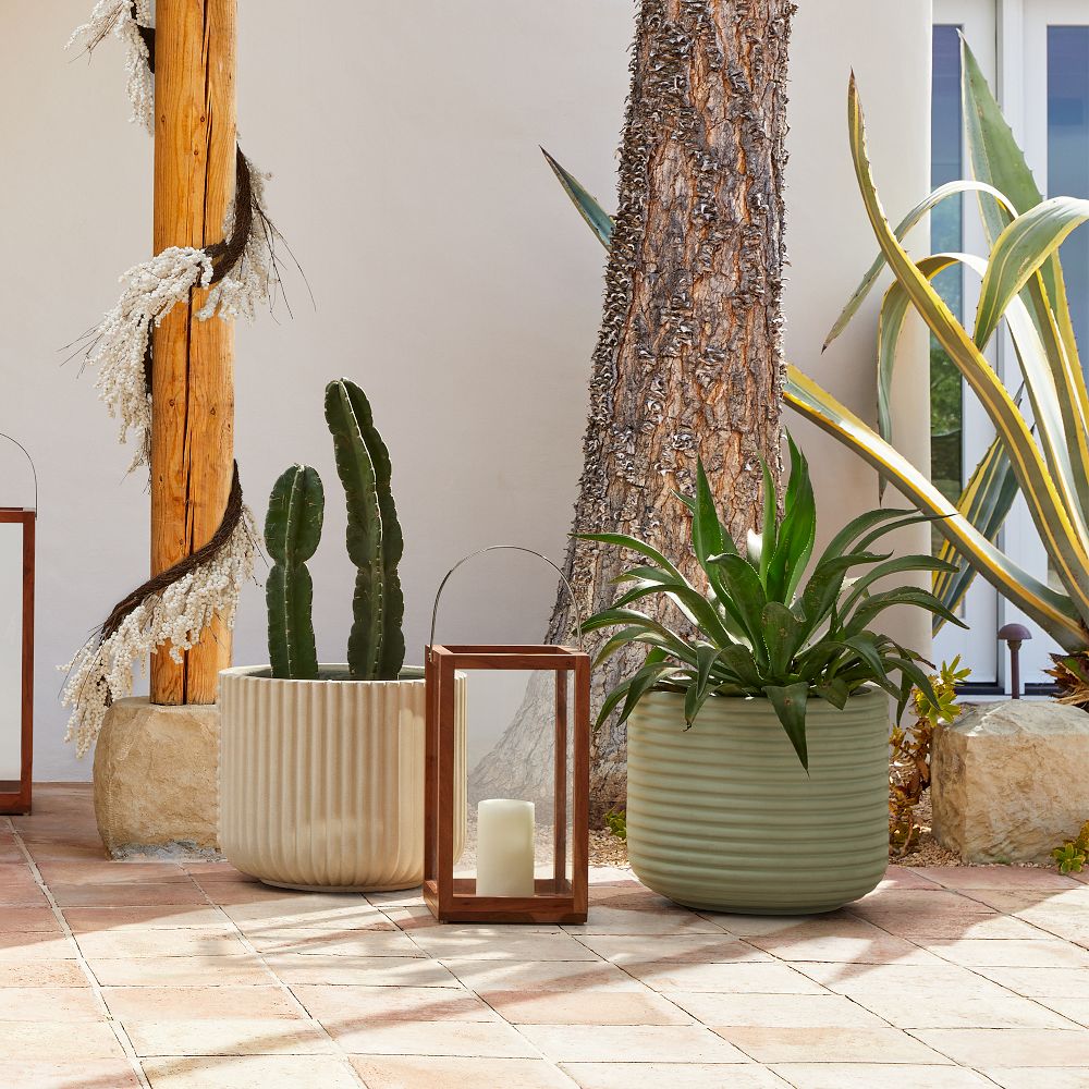 Cecilia Ficonstone Indoor/Outdoor Planters | West Elm