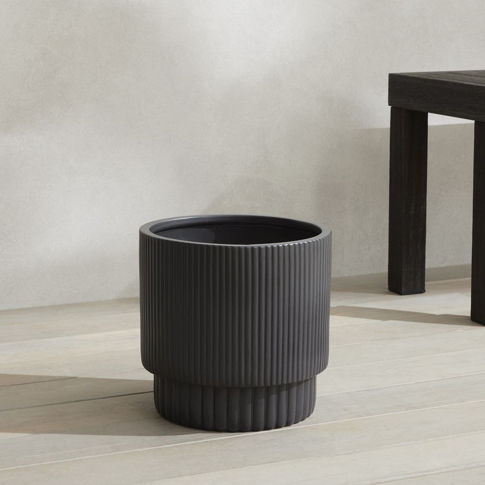 Fluted Ceramic Indoor/Outdoor Planters | West Elm