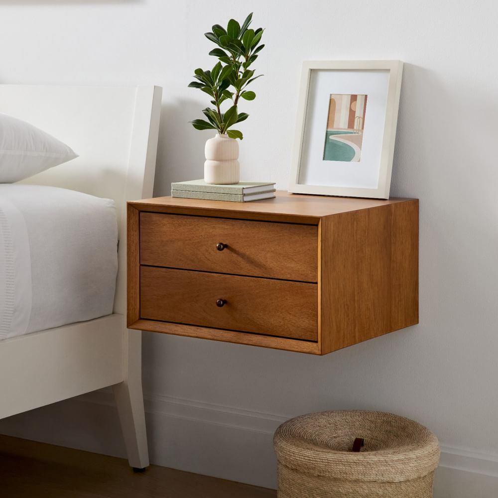 Mid-Century Wall-Mounted Nightstand (18") - Acorn | West Elm