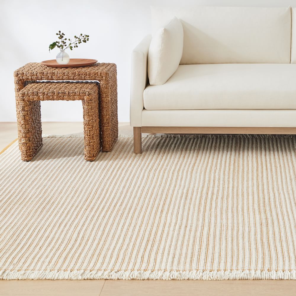 Mini Grid Fringe Rug | West Elm