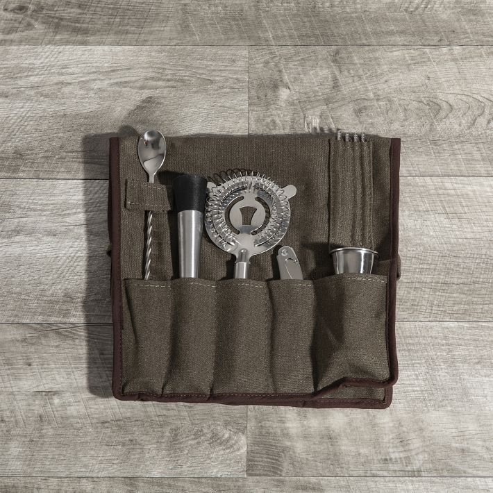 Roll-up 9-Piece Bar Tools Set | West Elm