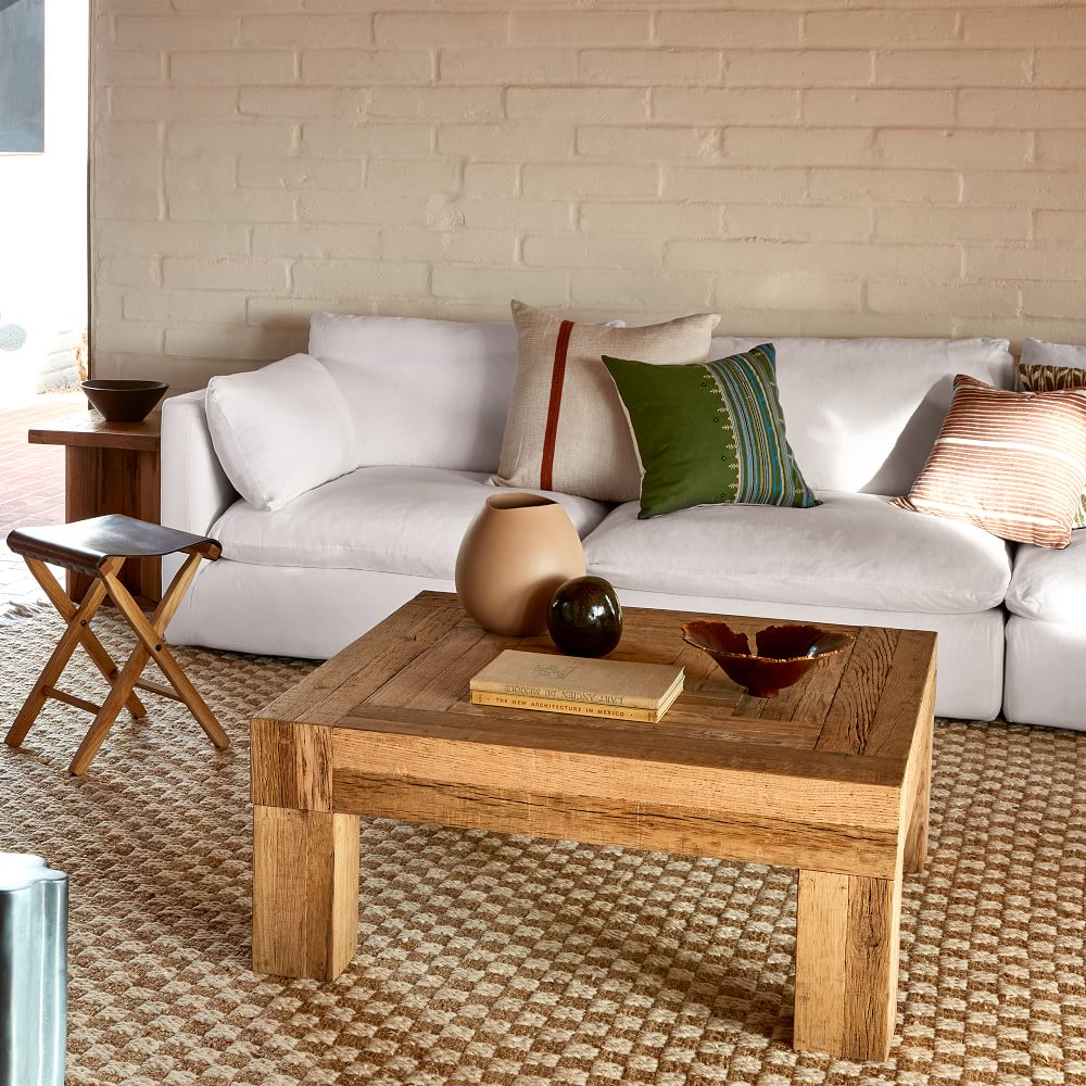 Solid Reclaimed Wood Square Coffee Table | West Elm