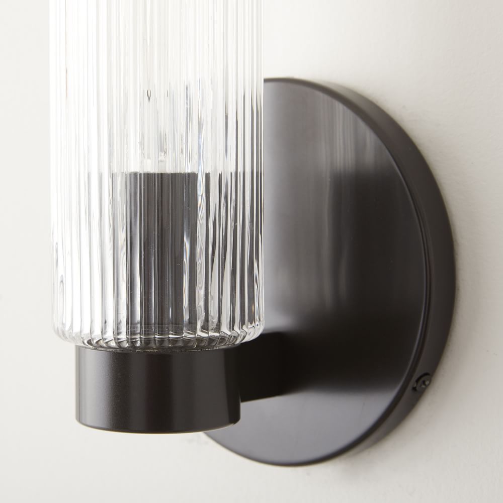 Fluted Glass Indoor/Outdoor Sconce | West Elm
