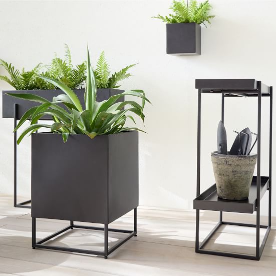 Streamline Metal Indoor/Outdoor Planters | West Elm