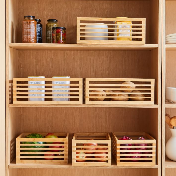 mDesign Bamboo Slotted Bins (Set of 3) | West Elm