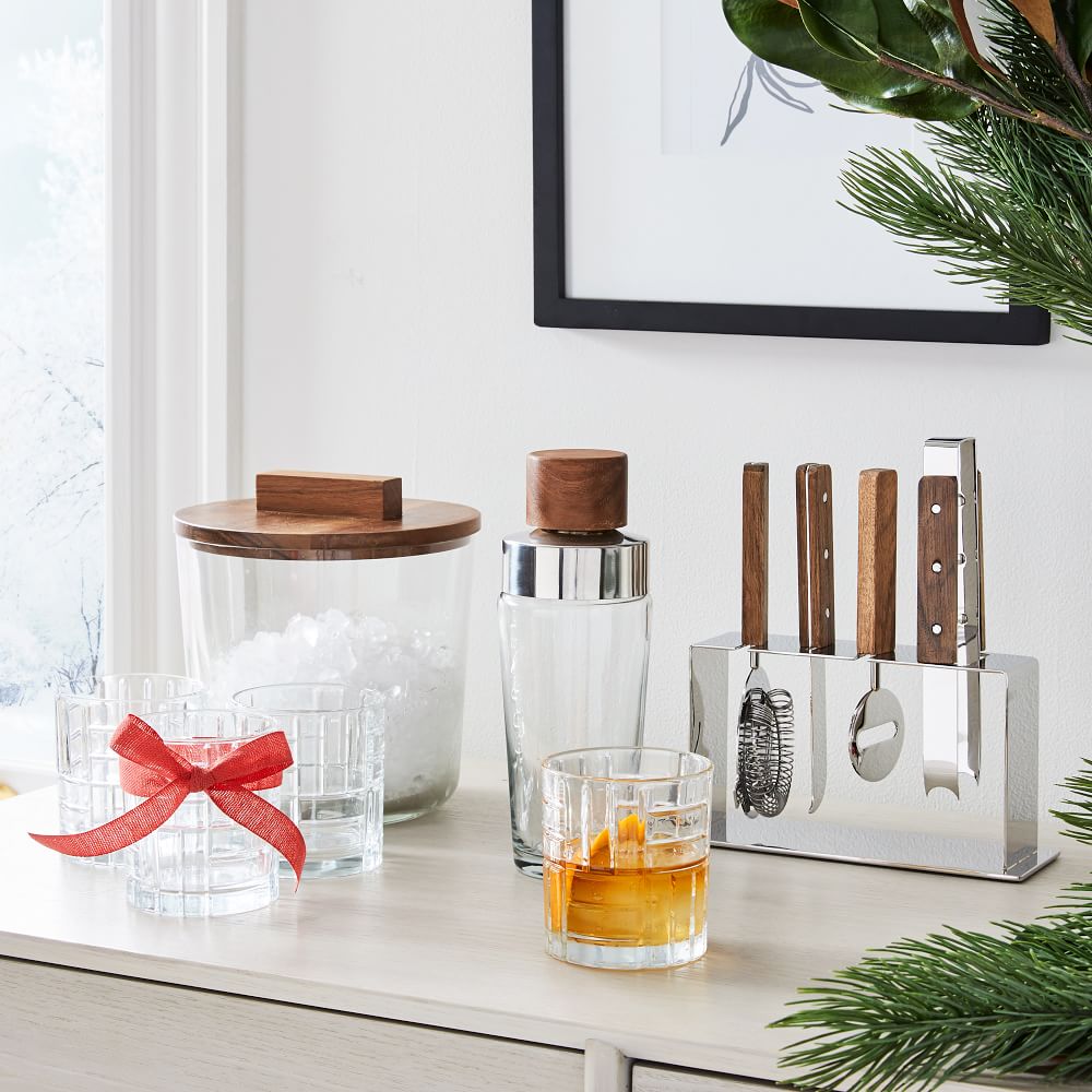 Wood & Glass Barware Gift Set | West Elm