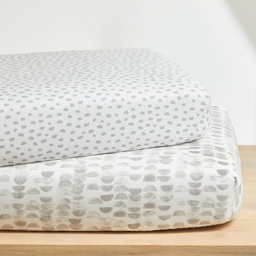 Organic Brushstroke Dot Crib Fitted Sheet | West Elm