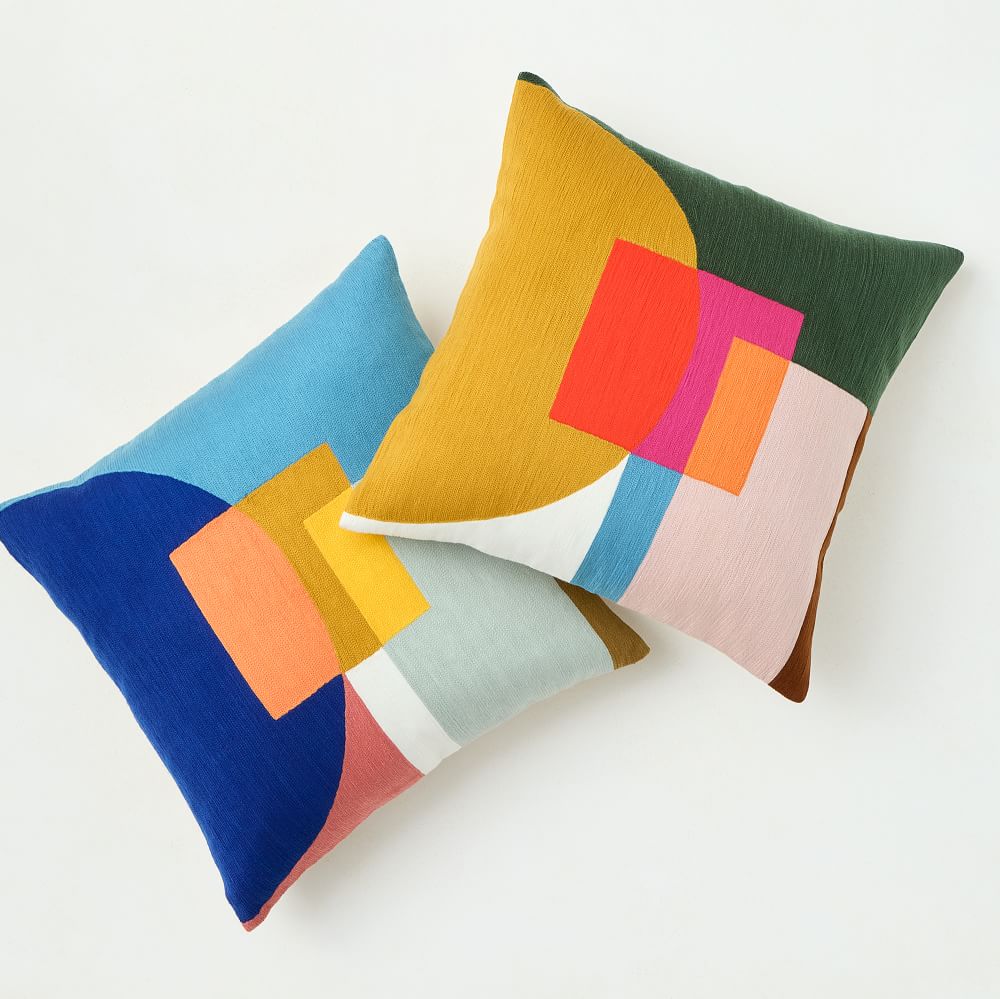 Half Moon Layered Blocks Pillow Cover | West Elm