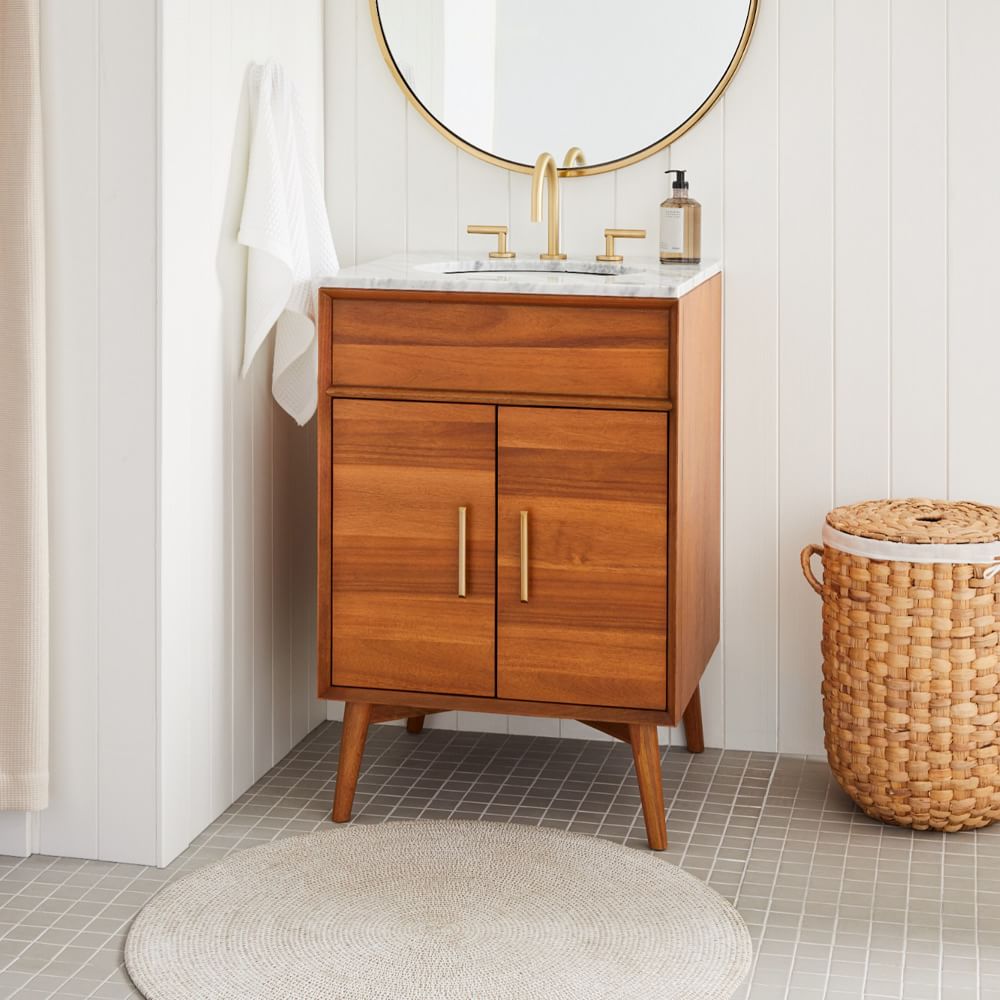 Organic Space-Dyed Round Bath Mat | West Elm