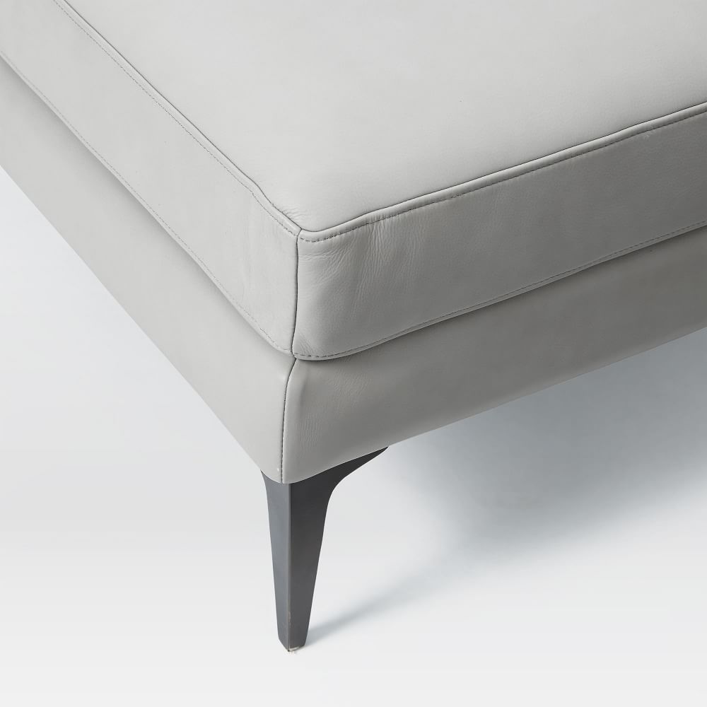 Andes Leather Ottoman | West Elm
