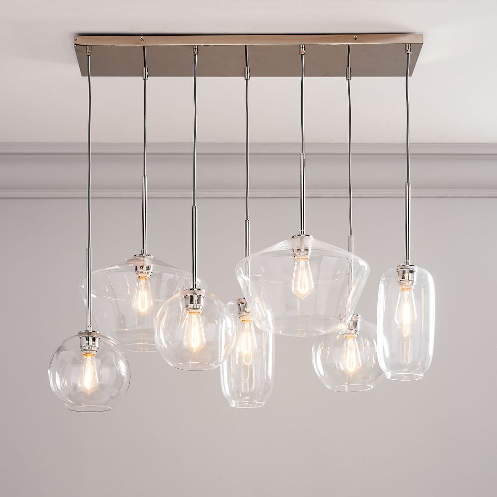 Sculptural Glass 7-Light Multi Chandelier (47") | West Elm