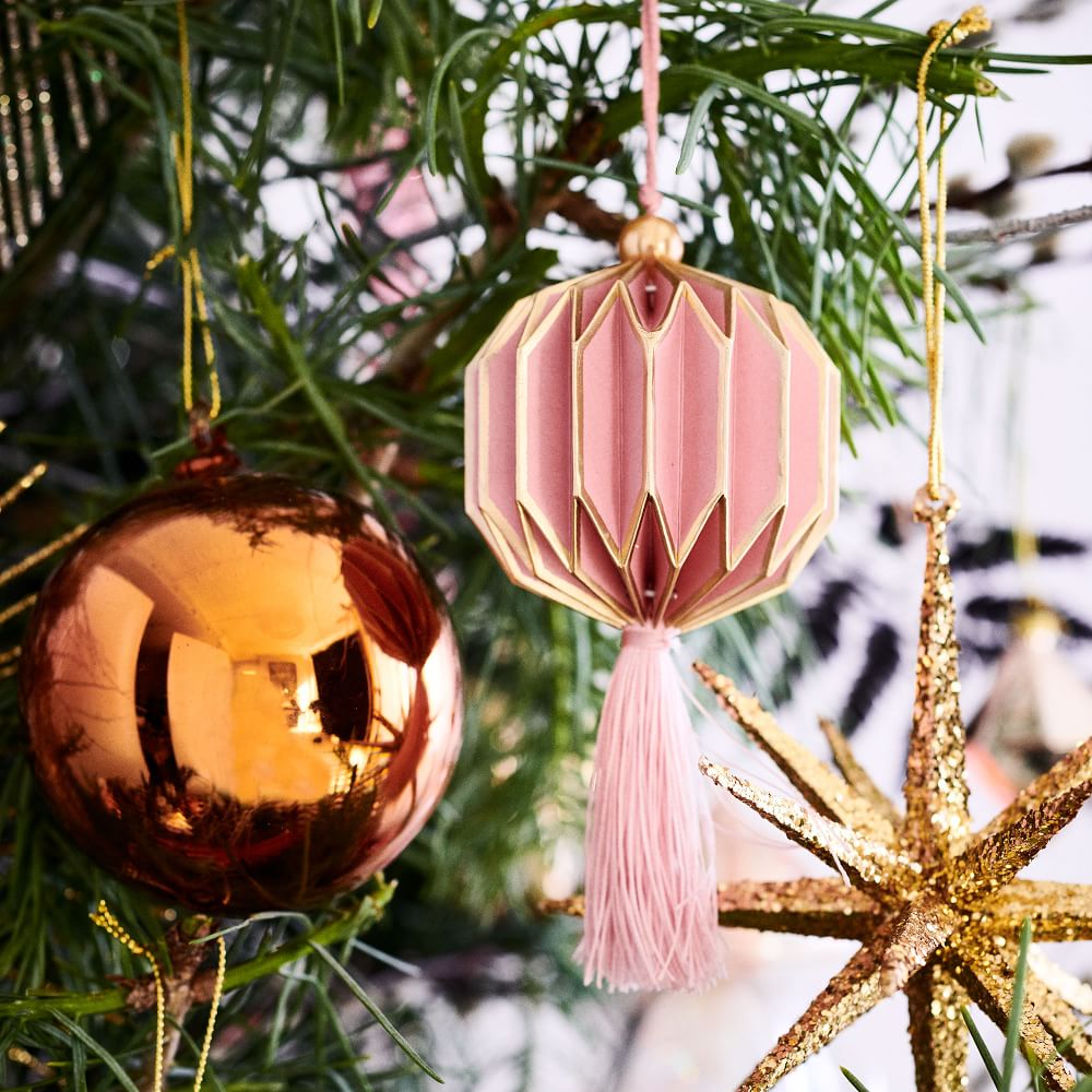 Pink Paper Accordion Ornaments (Set of 3) | West Elm