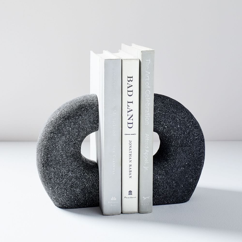 Gray Lava Stone Bookends (Set of 2) | West Elm